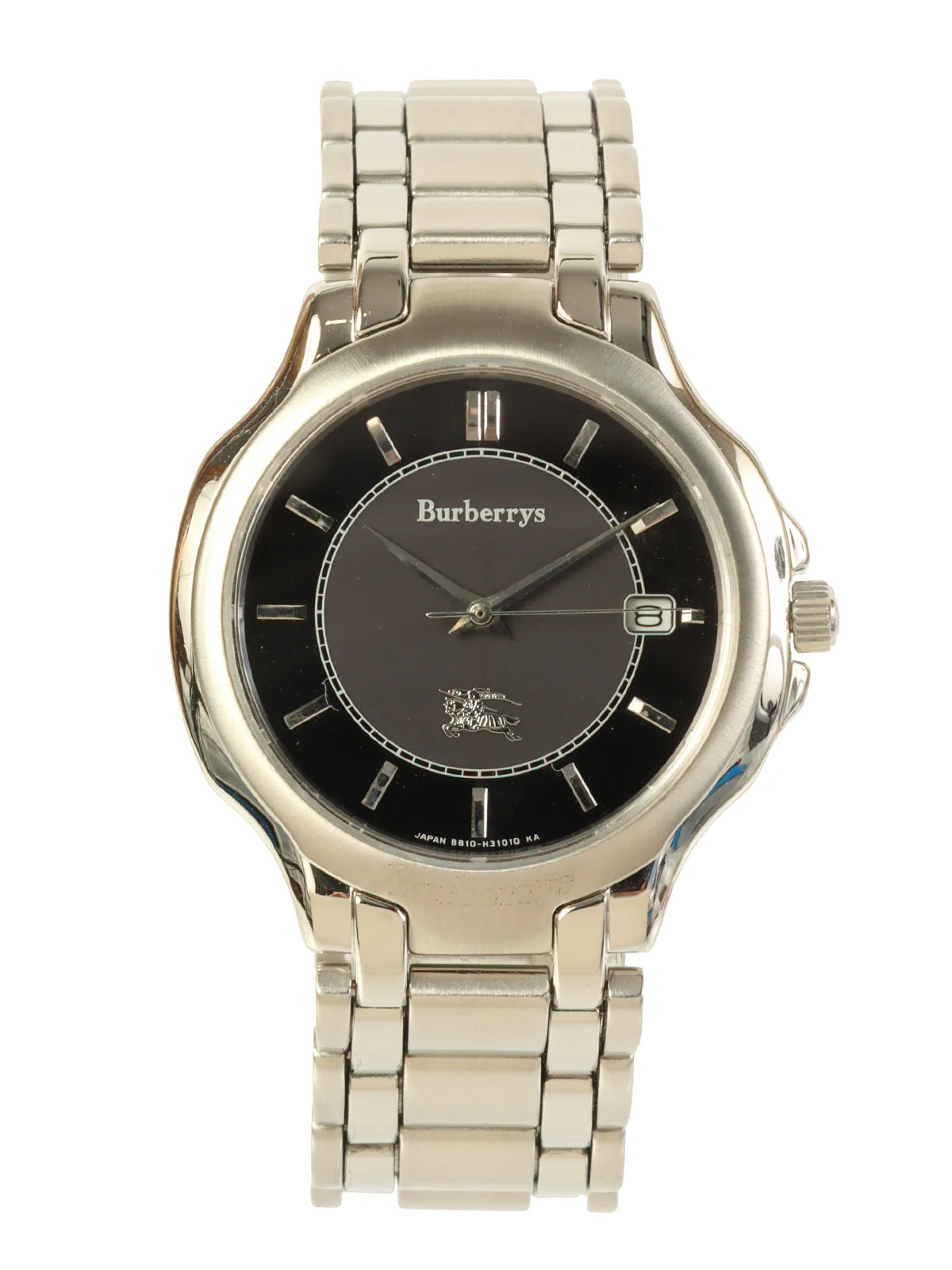 BURBERRY Round Logo Face Watch Silver/Black – Franco Shops